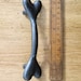 BONE Rustic Cast Iron Door Handle Dog Shape Antique Hand Forged Vintage ...