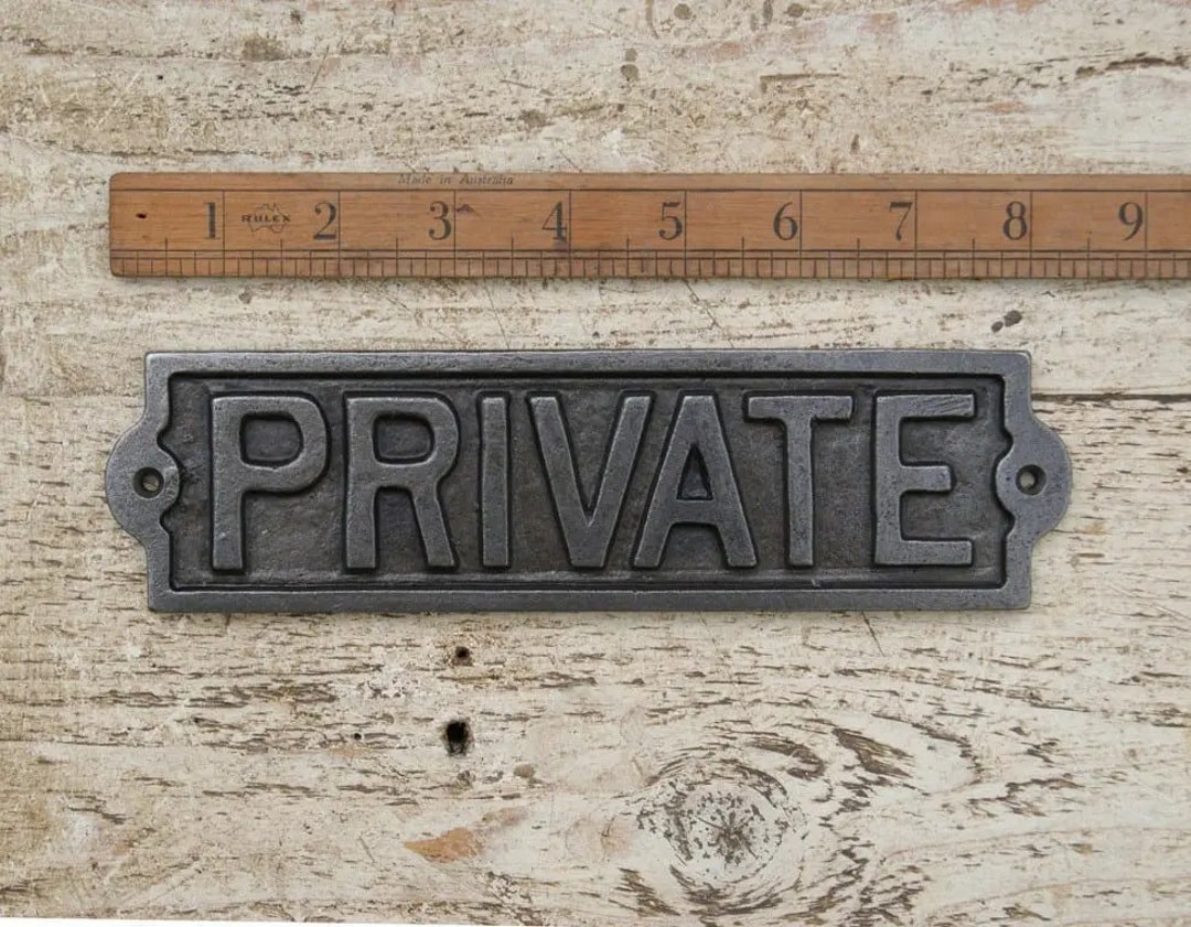 FORÉT Private Sign Rustic Antique Iron Hand Forged Label Plaque Vintage ...