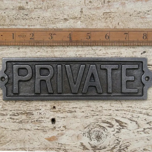 Cast Iron Private Sign - Etsy