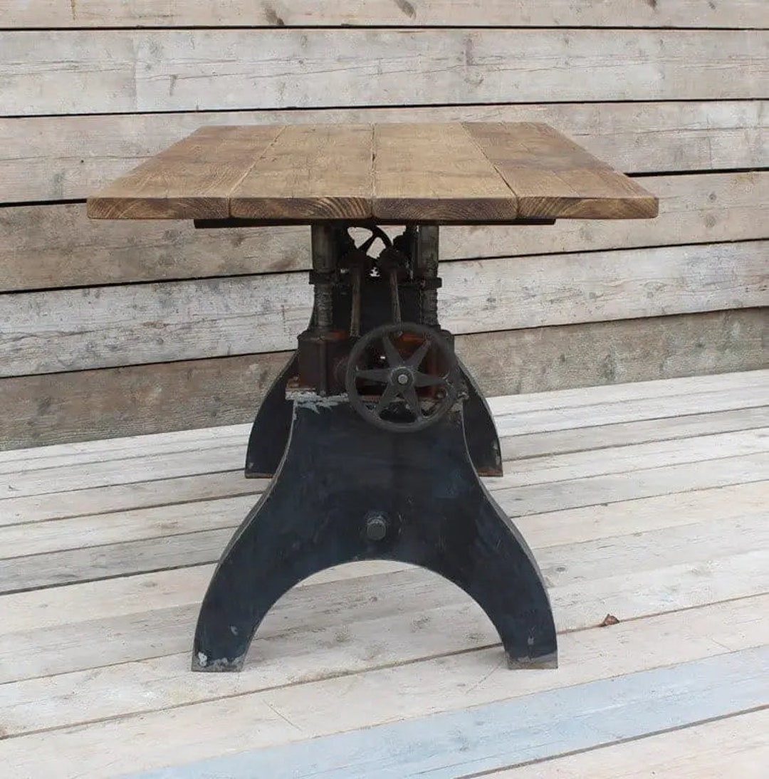 FORÈT Heavy Duty Industrial Rustic Chiswell Adjustable Height Iron Leg ...