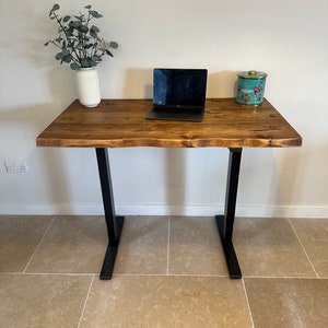 FORÈT Angled Live Edge Adjustable Height Industrial Rustic Custom Size ...