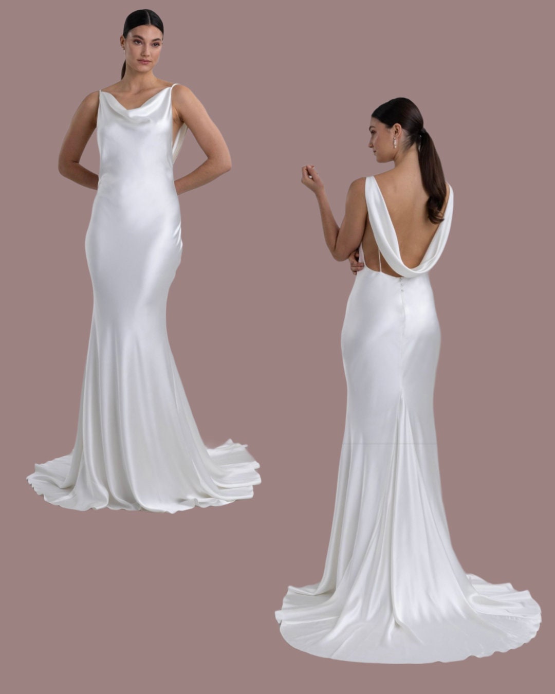 Silk Crepe Back Satin Wedding Reception Dress for Lauryn. - Etsy