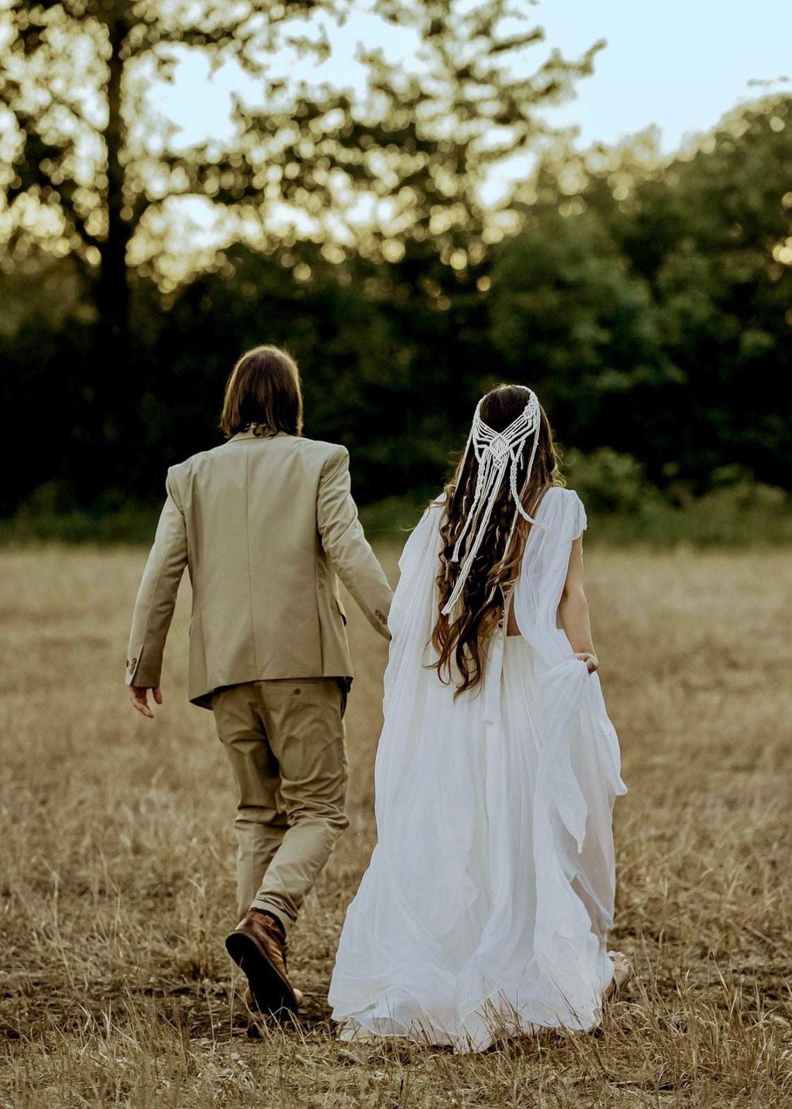 Boho Wedding Dress Simple Boho Wedding Dress Black Wedding - Etsy