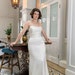 Simple Wedding Dress With Soft Ruched Cat Eye Neckline. Charmeuse Satin ...