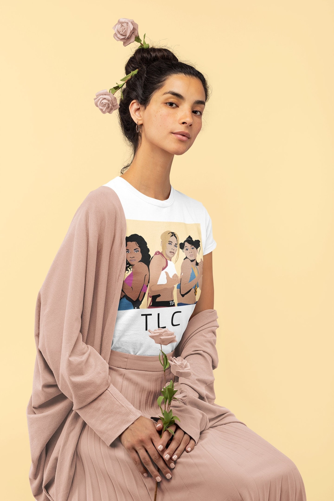 TLC 90's R&B Shirt Hip Hop Gift for Her Popular 90s Tshirt T-boz Left ...