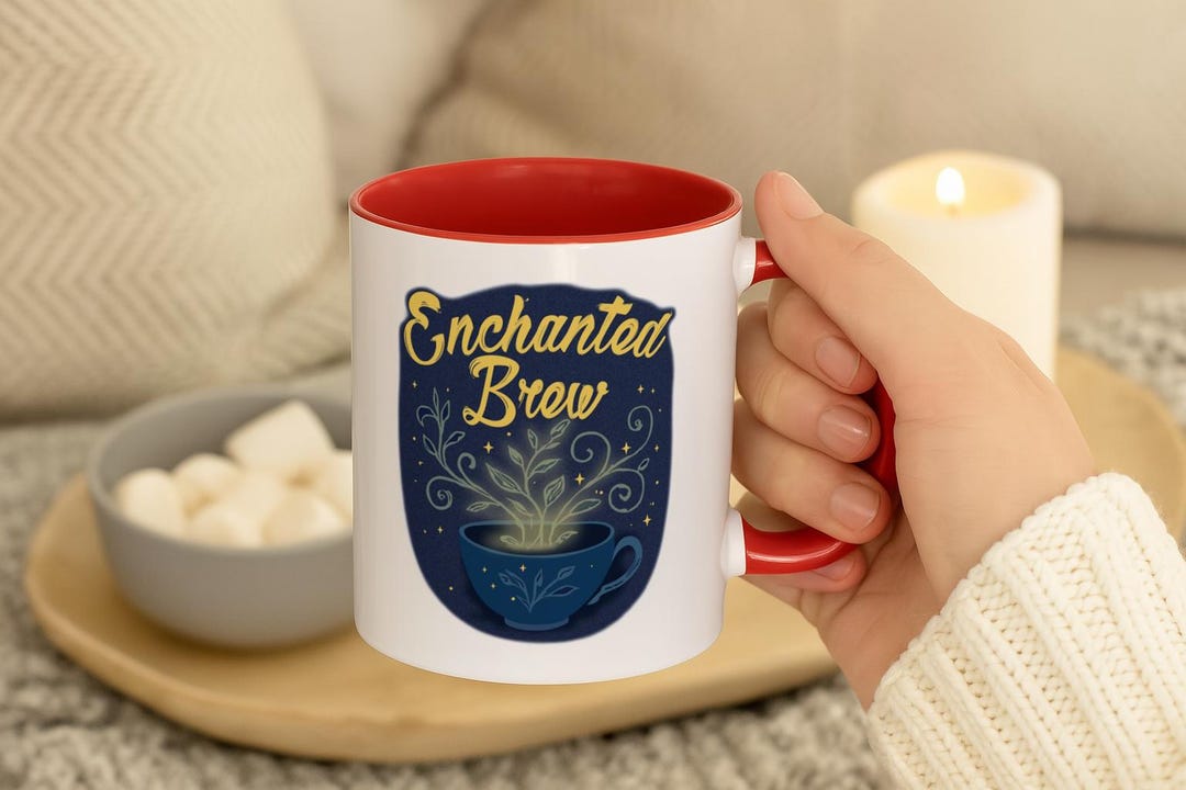 Cottagecore Mug: Enchanted Brew, Stars & Leaves Ceramic Cup - Etsy Canada