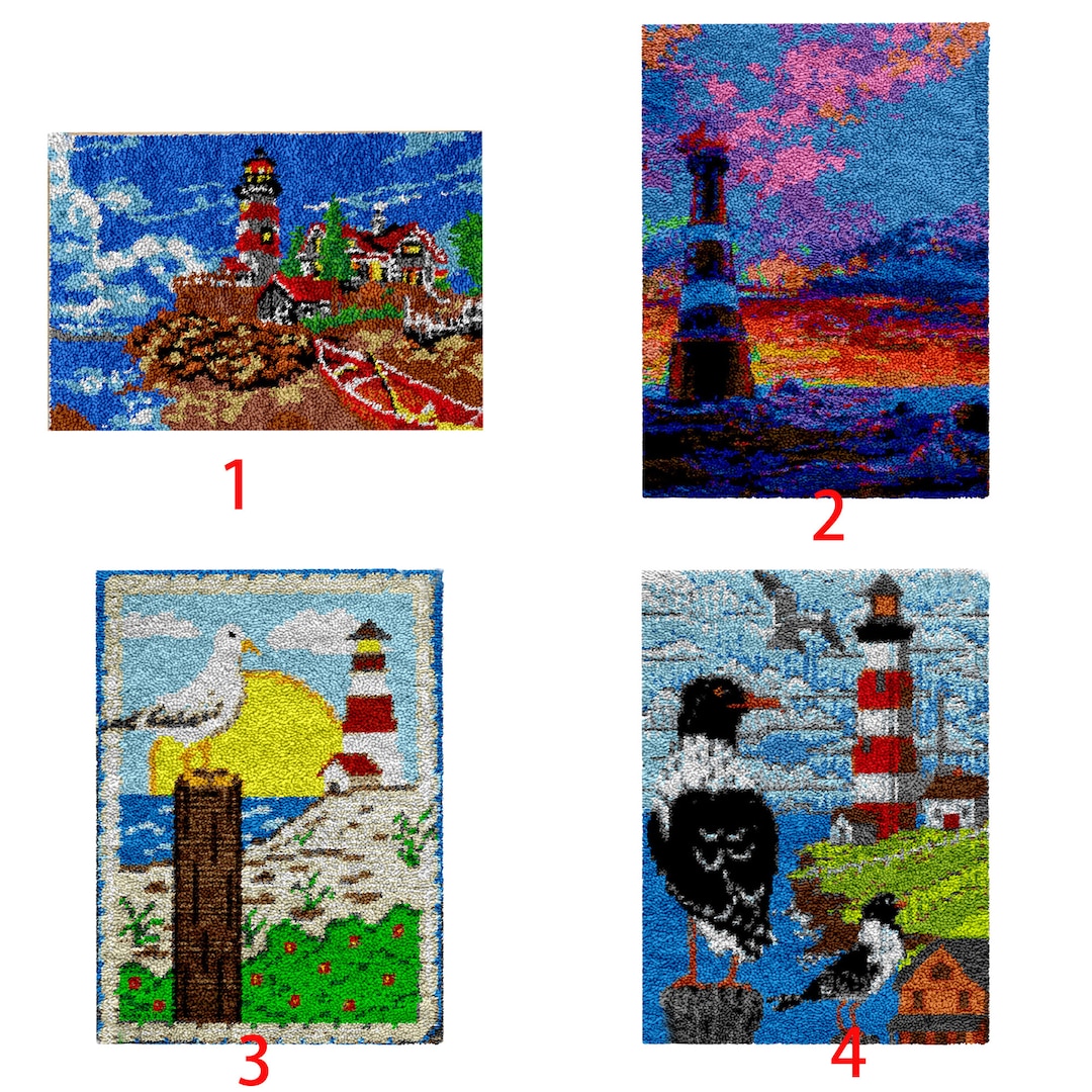 Latch Hook Kits Rug Lighthouse Pattern Making Kits for Adults Kids ...