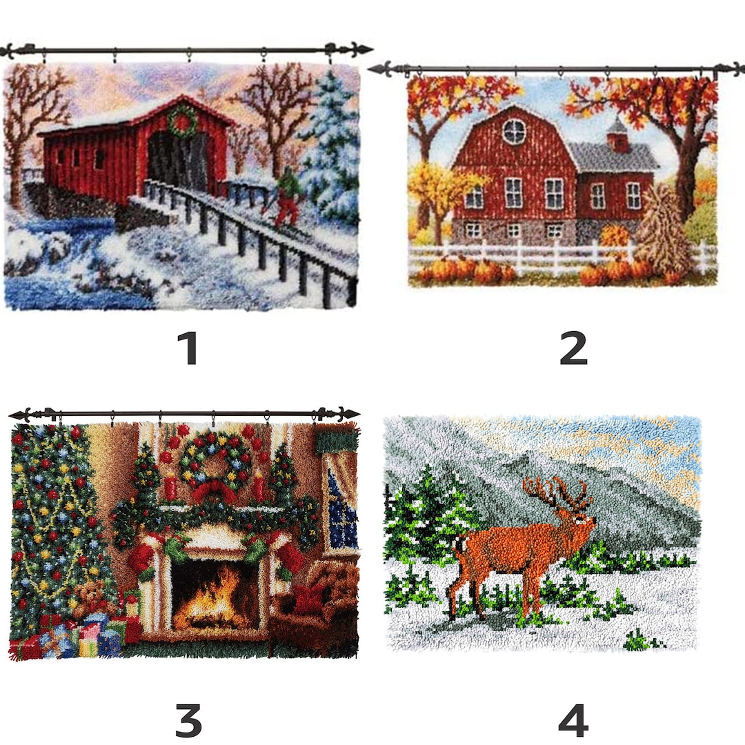Latch Hook Kits Rug Scenery Making Kits for Adults Kids,latch Hook Rug ...