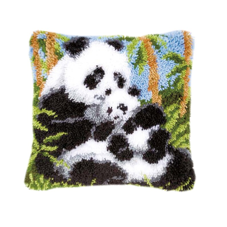DIY Latch Hook Kits Throw Pillow Cover Cute Panda Rug Crochet - Etsy