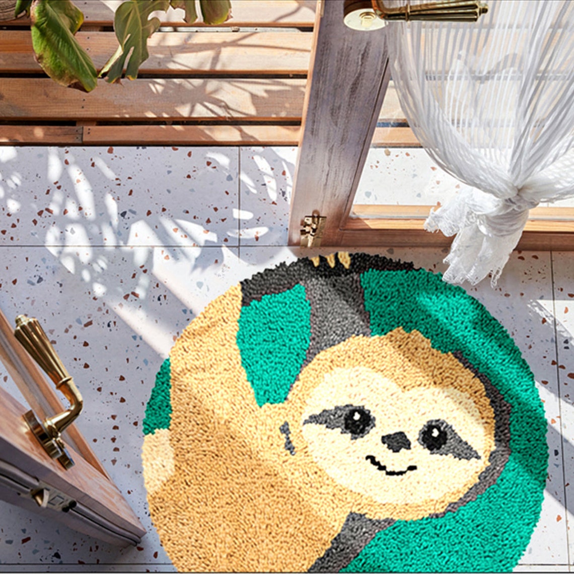Sloth Latch Hook Kits Rug Embroidery Carpet Set Needlework | Etsy