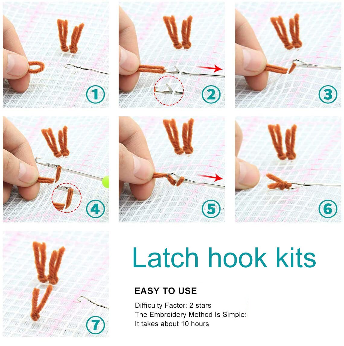 DIY Latch Hook Kit Rug Making Crafts for Kids/adults Christmas | Etsy