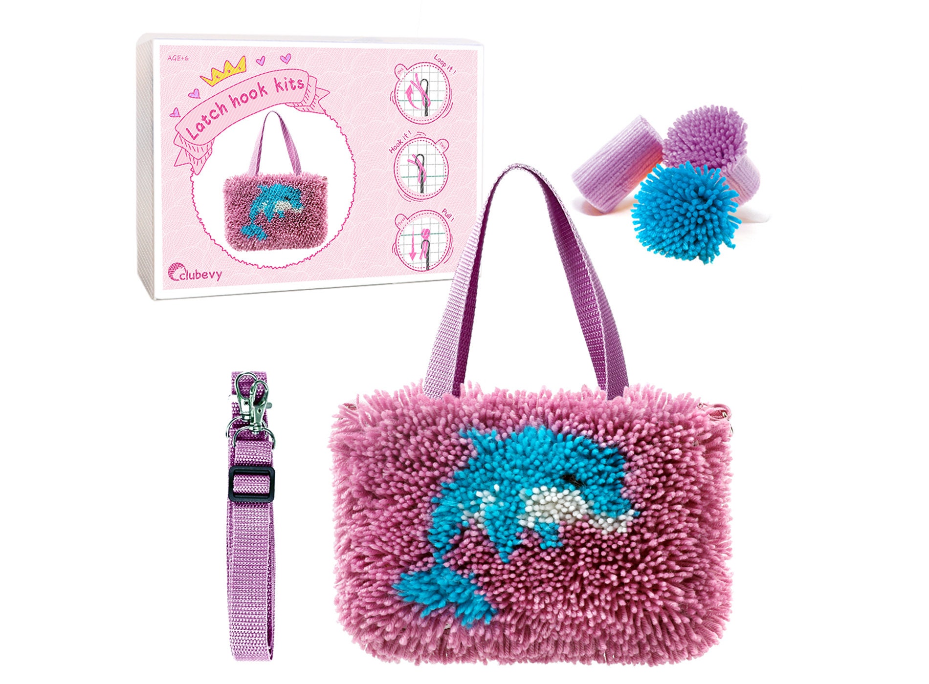 DIY Cute Latch Hook Kits Bag Craft Kits Art Make up Bag - Etsy