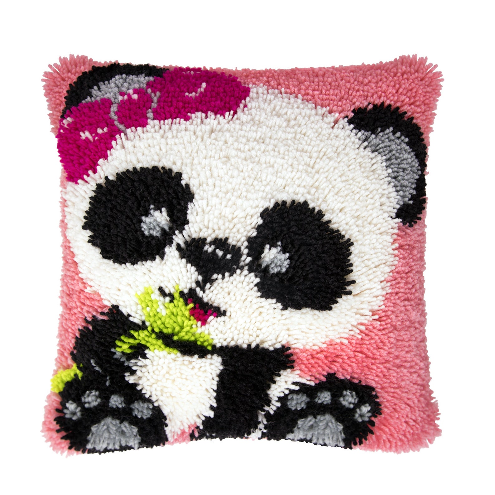 DIY Latch Hook Kits Throw Pillow Cover Cute Panda Rug 17X17 - Etsy