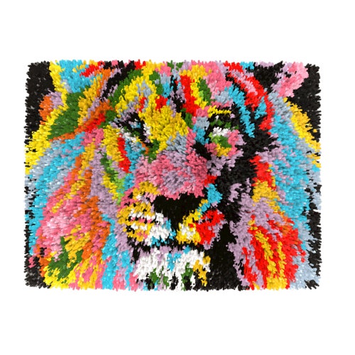 Lion DIY Latch Hook Kits Rug Embroidery Carpet Set Needlework - Etsy