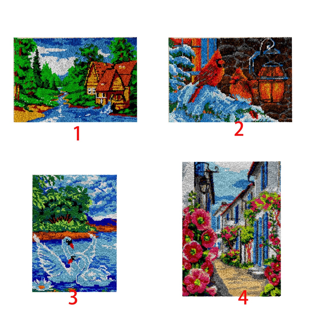 Latch Hook Kits Rug Scenery Making Kits for Adults Kids,latch Hook Rug ...