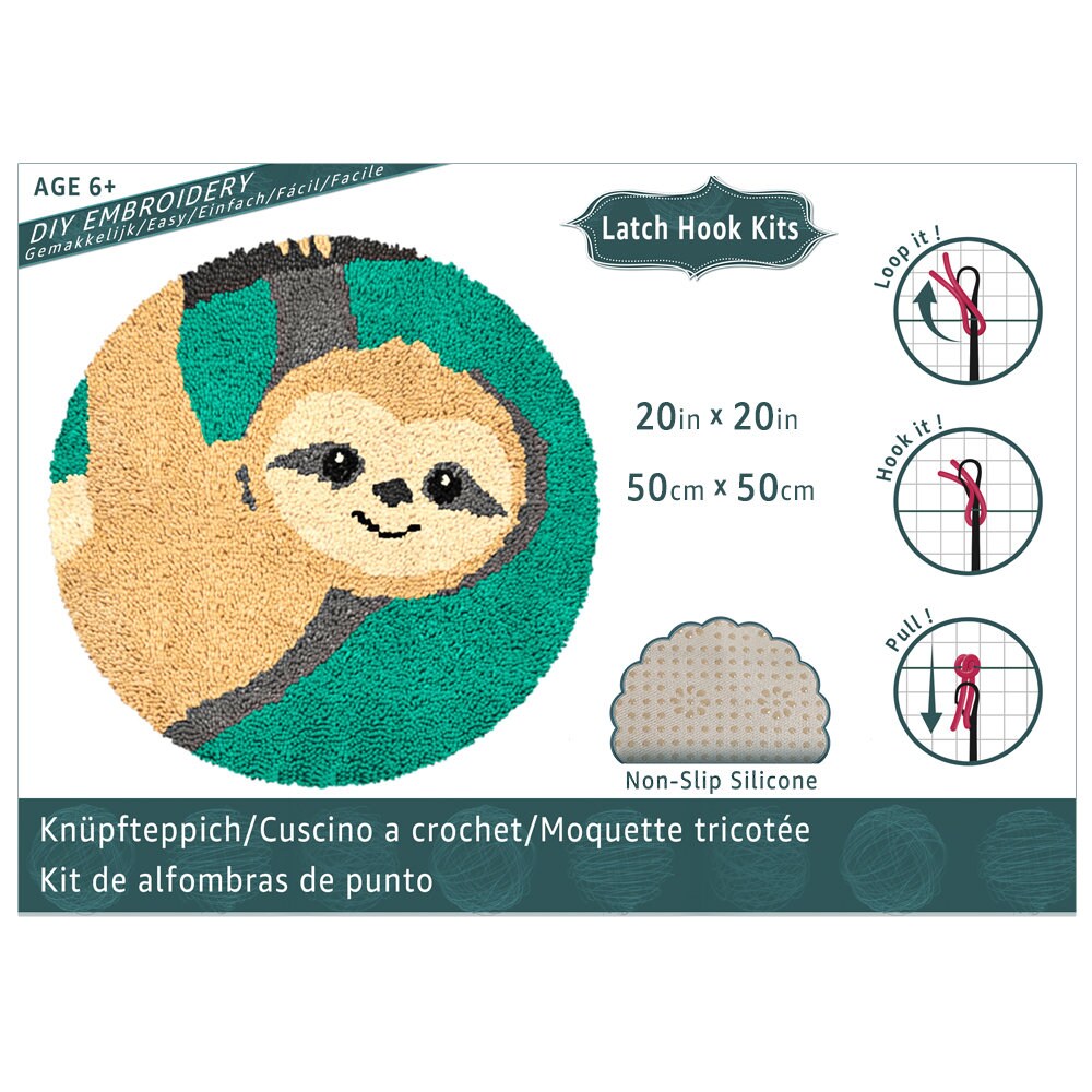 Sloth Latch Hook Kits Rug Embroidery Carpet Set Needlework | Etsy