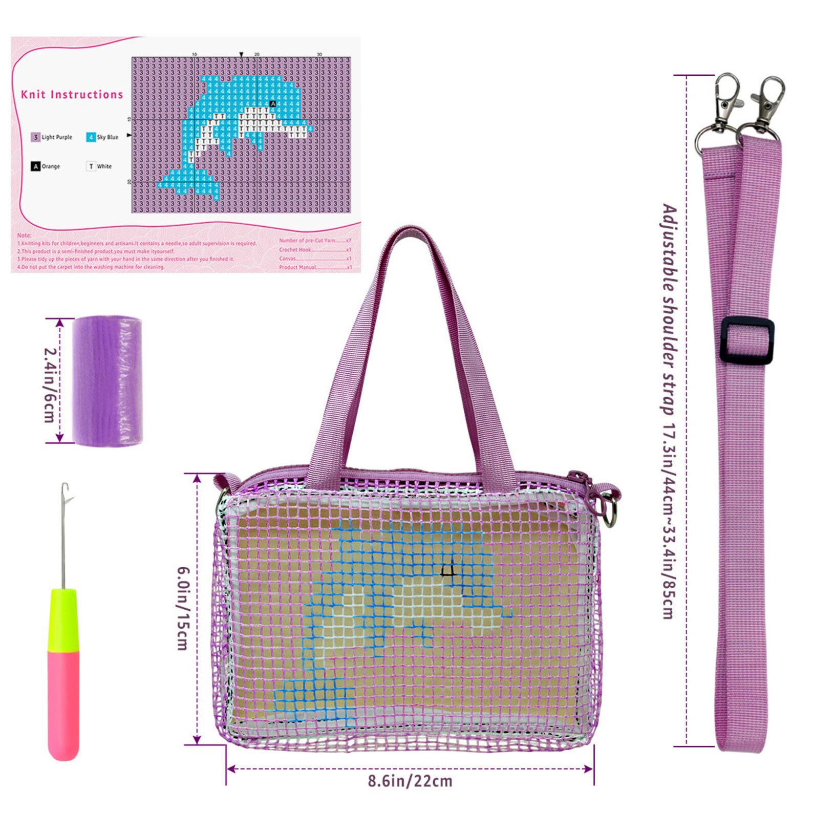 DIY Cute Latch Hook Kits Bag Craft Kits Art Make up Bag - Etsy