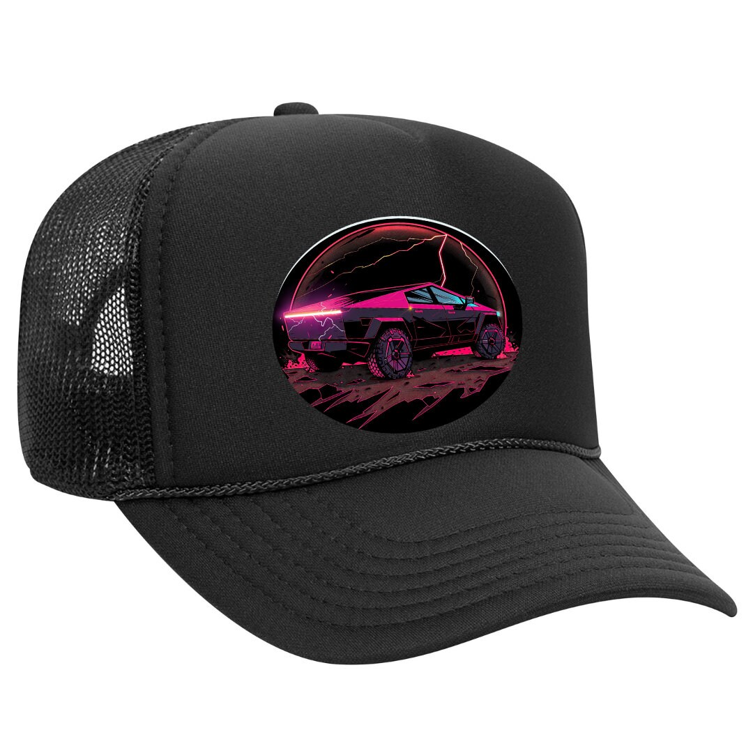 Tesla Cybertruck Black Trucker Hat Futuristic Auto Enthusiast Edition ...
