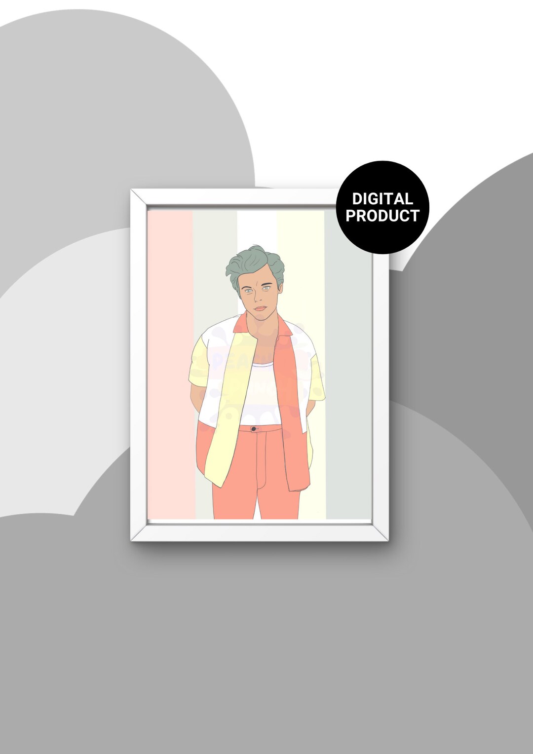 Harry Style Art Print and Frame Digital Download File Wall Paper Art ...