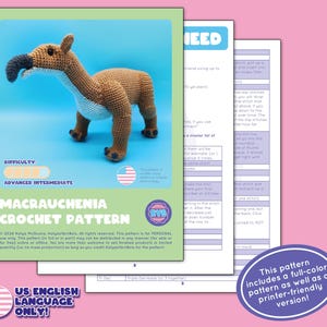 PATTERN | Macrauchenia Crochet Plush | Prehistoric Ice Age Llama ...