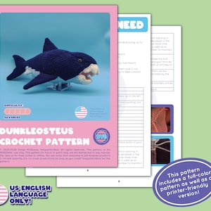 PATTERN | Dunkleosteus Crochet Plush | Prehistoric Apex Predator ...
