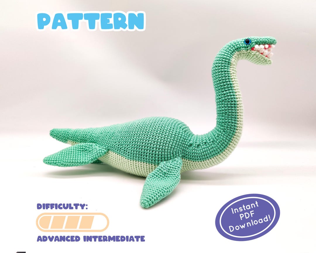 PATTERN | Plesiosaurus Crochet Plush | Jurassic Period Loch Ness ...