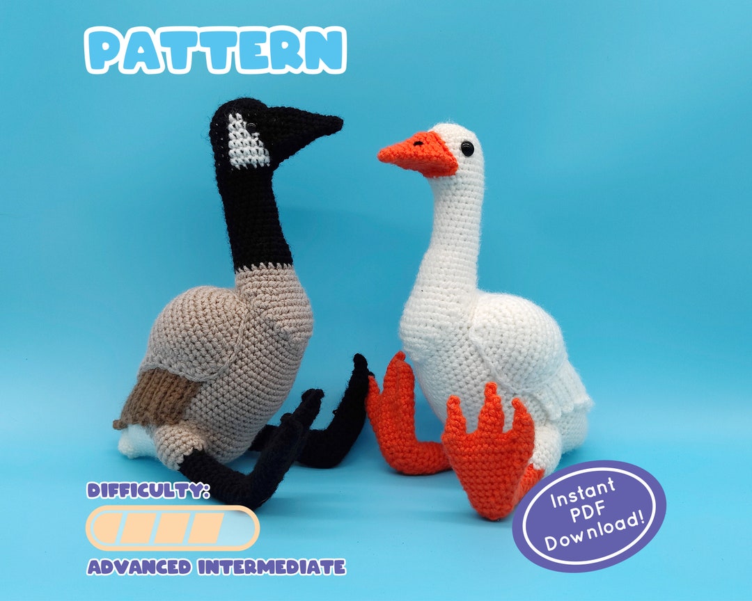 PATTERN | White & Canada Goose Crochet Patterns | TWO-PACK | Realistic ...