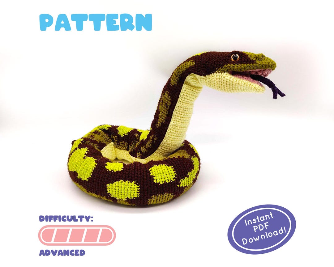 PATTERN | Titanoboa Crochet Plush | Giant Paleogene Period Snake ...