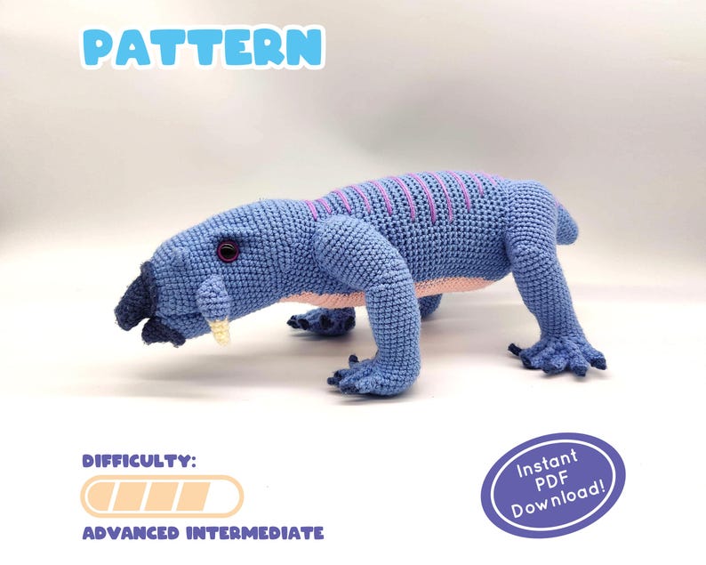 PATTERN | Diictodon Crochet Plush | Permian Period Groundhog Creature ...