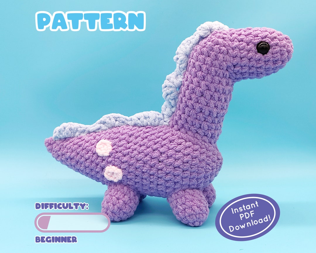 PATTERN | Crochet Brontosaurus Plush | Chunky & Mini Versions ...