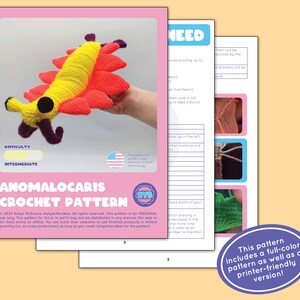 PATTERN Anomalocaris Crochet Plush Cambrian Prehistoric Shrimp Unique ...