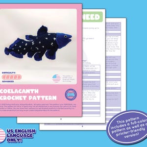 PATTERN | Coelacanth Crochet Plush | Ancient Devonian Period Fish ...