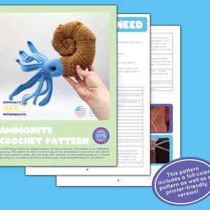 PATTERN Ammonite Crochet Plush Prehistoric Squid Species Unique Shaping ...