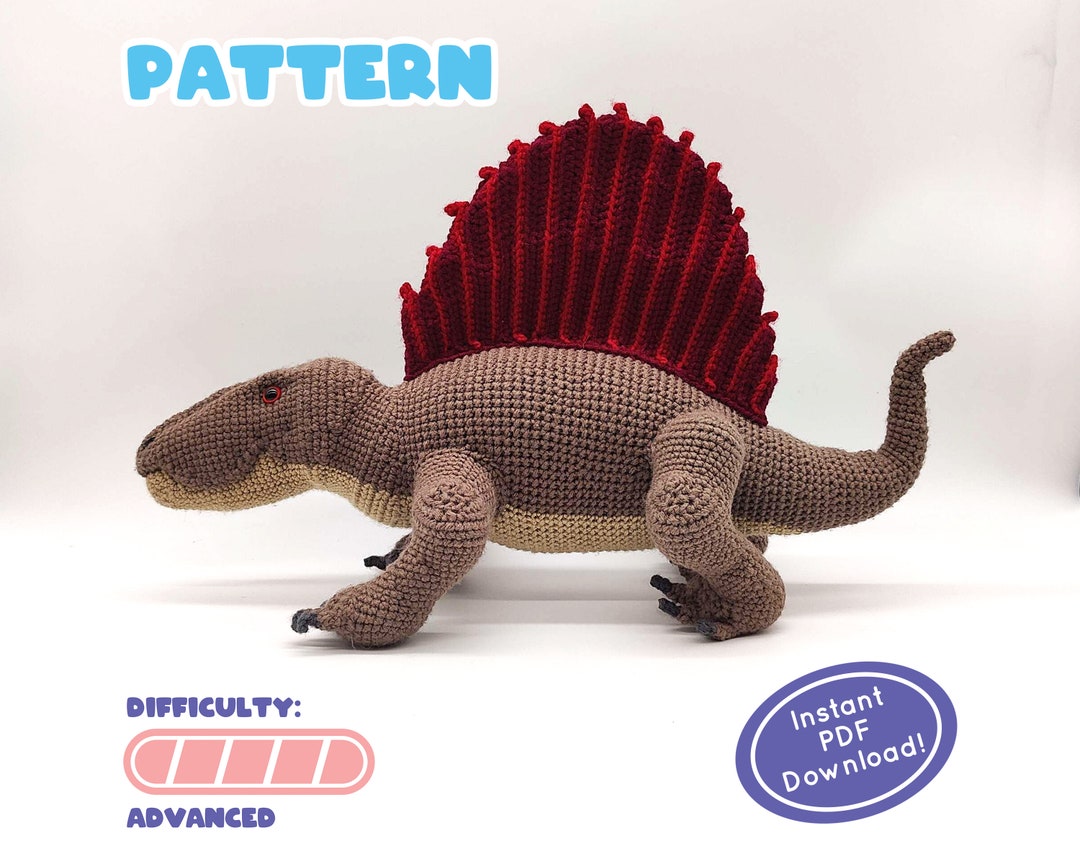 PATTERN | Dimetrodon Crochet Plush | Prehistoric Dinosaur Crochet ...