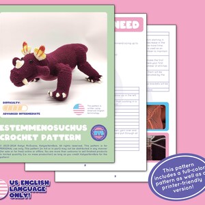 PATTERN | Estemmenosuchus Crochet Plush | Permian Period | Unique ...