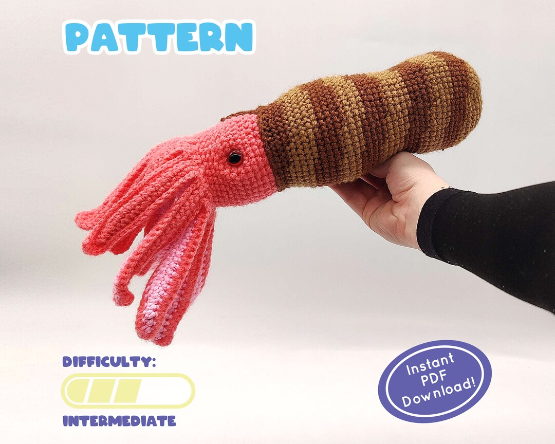 PATTERN | Glossoceras Crochet Plush | Prehistoric Peanut-shaped ...