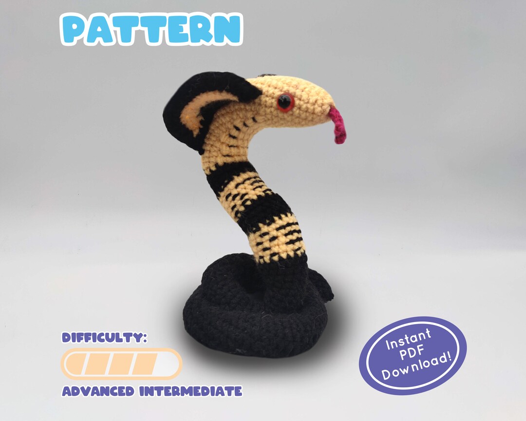 PATTERN | King Cobra Crochet Plush | Unique Curving Technique ...