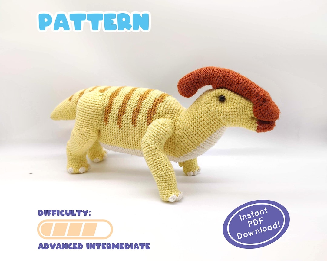 PATTERN | Parasaurolophus Crochet Pattern | Prehistoric Dinosaur ...