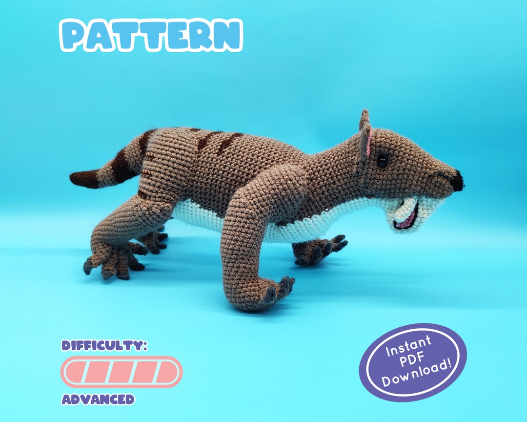 PATTERN | Thylacosmilus Crochet Plush | Prehistoric Saber-tooth ...