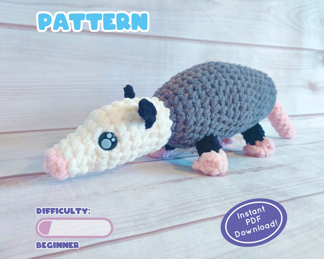 PATTERN | Chunky Opossum Crochet Plush | Beginner-friendly | Easy-to ...