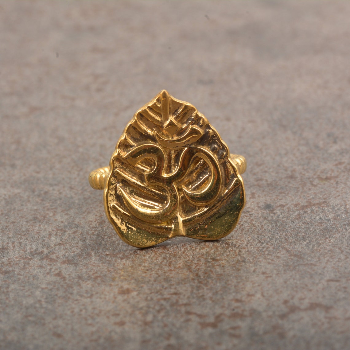 Om Ring Brass Ring Ohm Ring Designer Brass Ring Vintage - Etsy