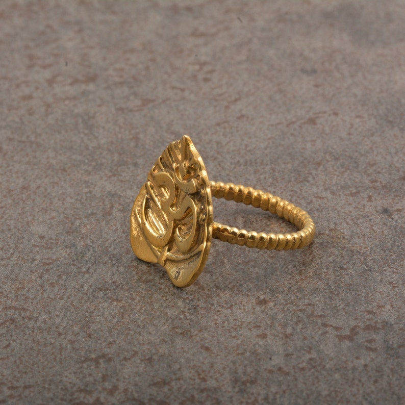 Om Ring Brass Ring Ohm Ring Designer Brass Ring Vintage - Etsy