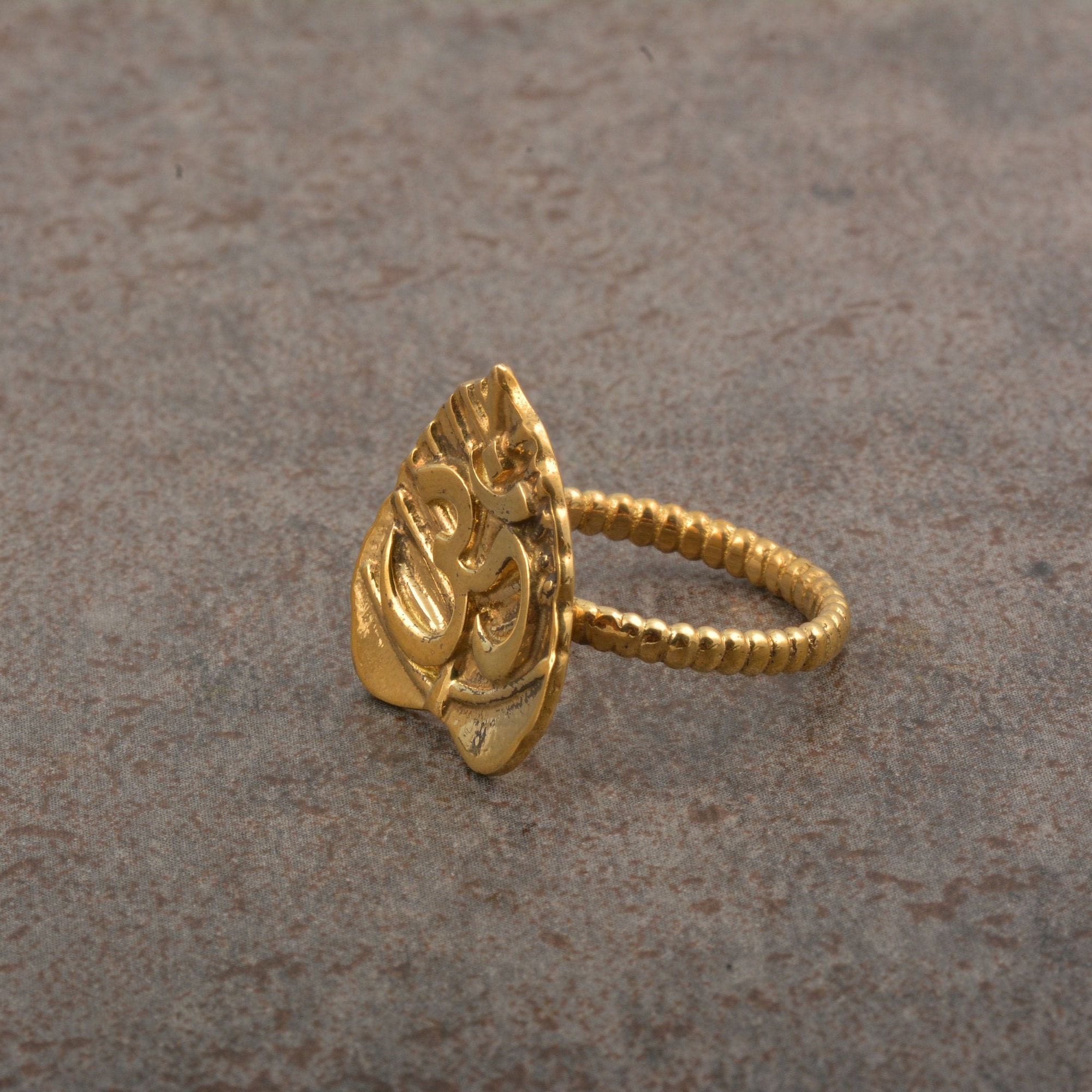 Om Ring Brass Ring Ohm Ring Designer Brass Ring Vintage - Etsy