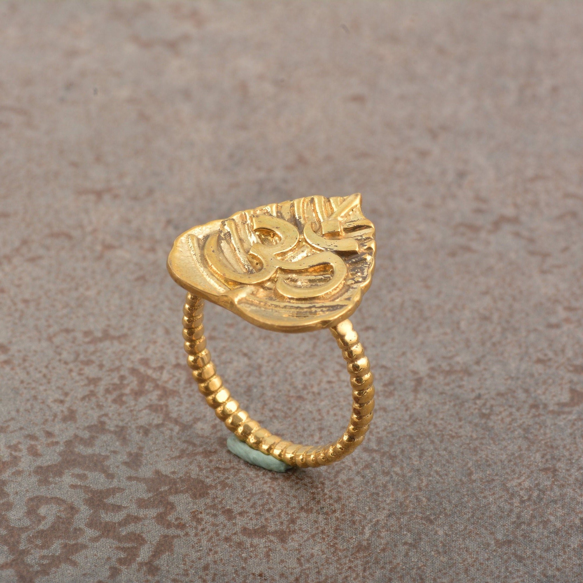 Om Ring Brass Ring Ohm Ring Designer Brass Ring Vintage - Etsy