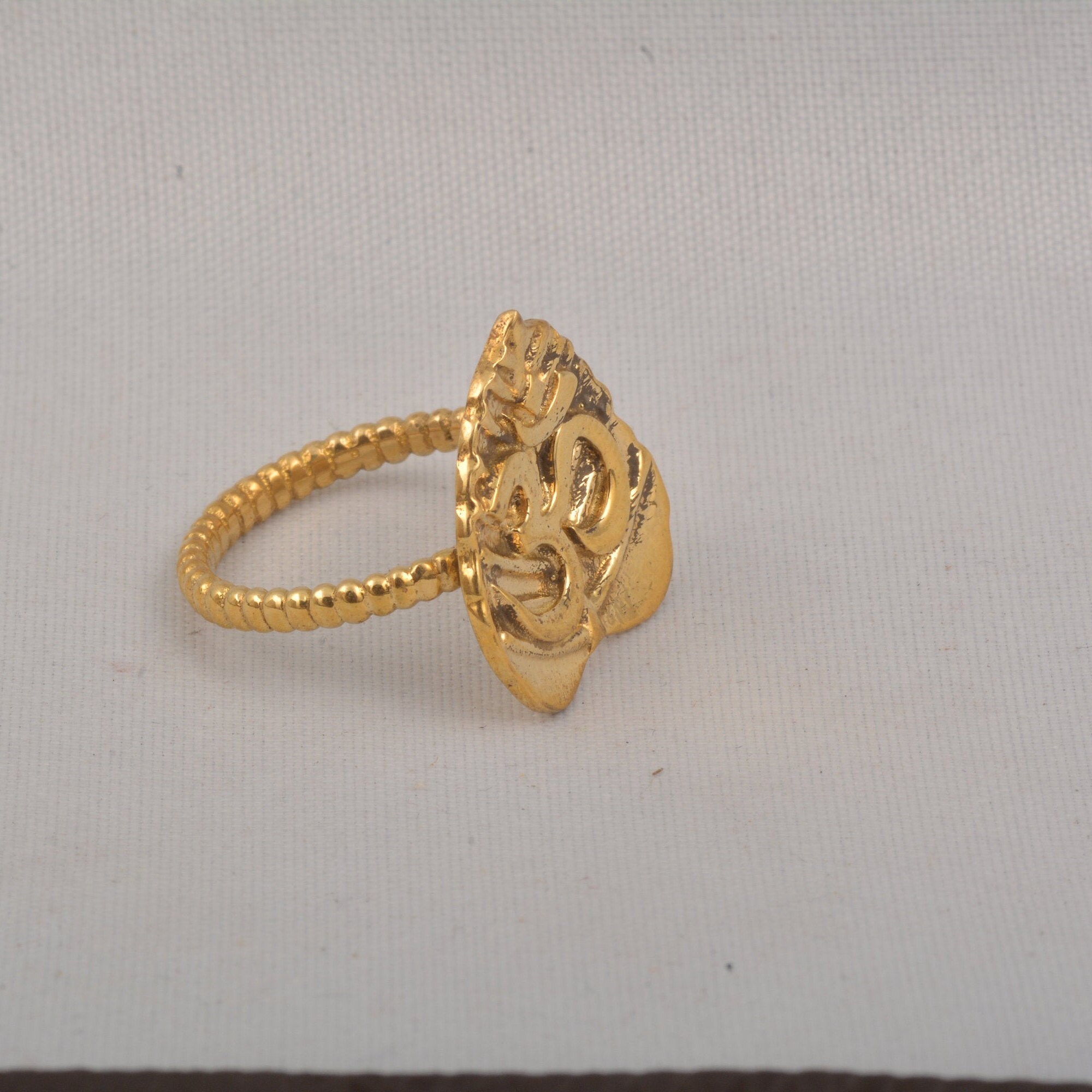 Om Ring Brass Ring Ohm Ring Designer Brass Ring Vintage - Etsy