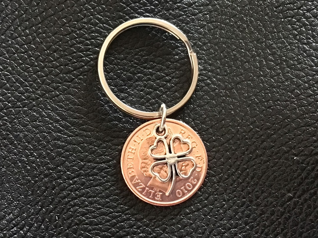 New for 2024 Polished 14th Anniversary or Birthday Coin Keyring With ...