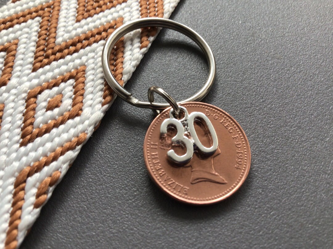 30th Birthday or Anniversary Coin Keyring Dated 1994 With Large Number ...