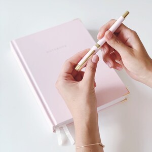 Pink Notebook, Journal, Personalized Notebook, Gold, Personalized Gift ...