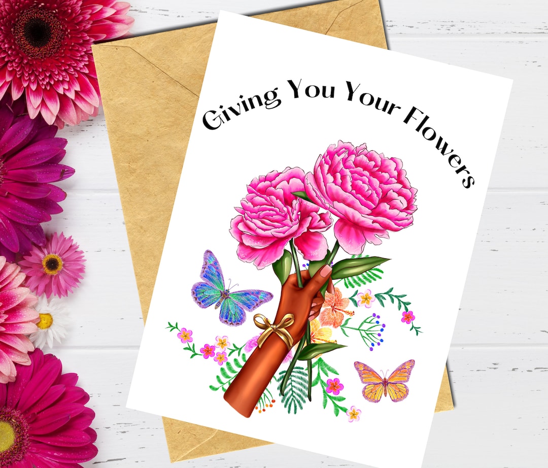 Flower Card, Praise, Thanks, Encouragement, African American, - Etsy