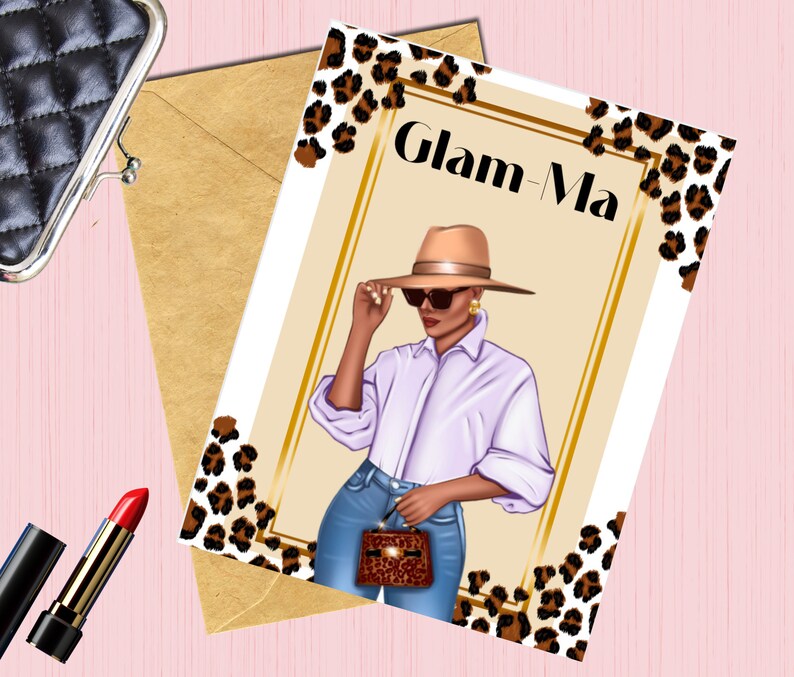 Glam-ma Black Mother's Day Card Glamma Mom Afro - Etsy